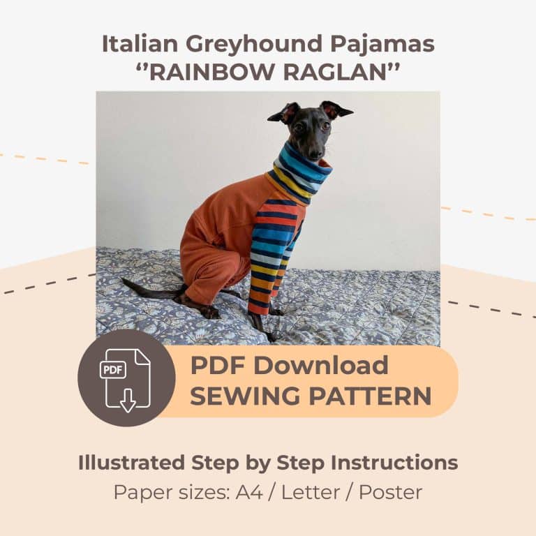 Italian Greyhound Puppy Coat / PDF SEWING PATTERN - FancyPetPatts