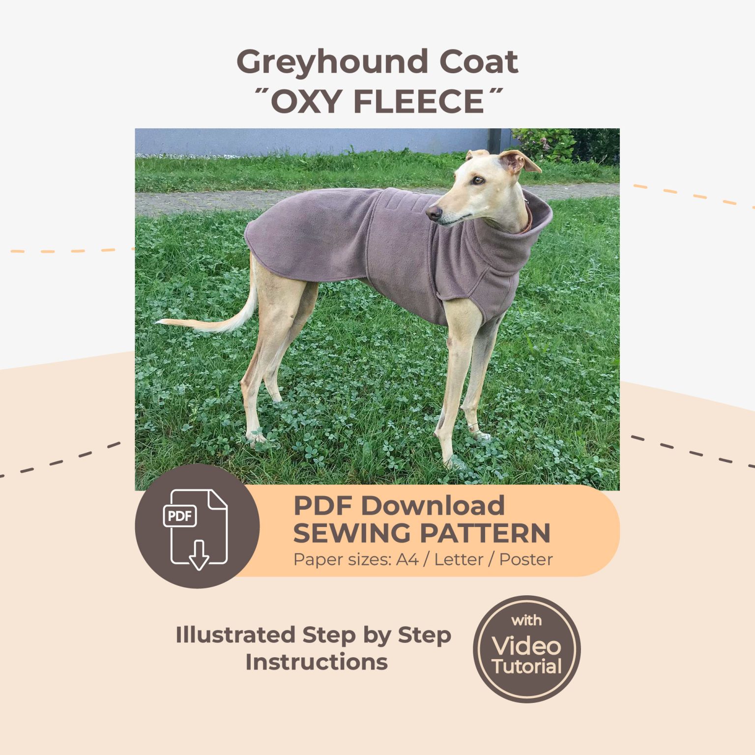 Greyhound Coat / PDF SEWING PATTERN - FancyPetPatts