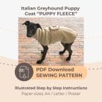 Italian Greyhound Coat / PDF SEWING PATTERN - FancyPetPatts