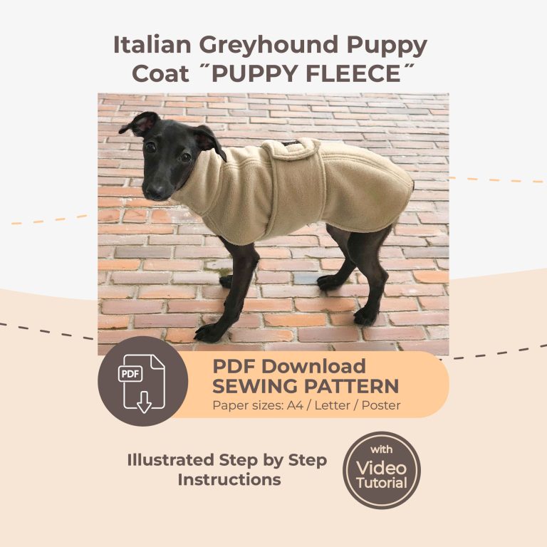 Italian Greyhound Puppy Coat / PDF SEWING PATTERN - FancyPetPatts